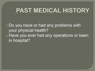 History Collection in Nursing History collection, or taking a patient’s ...