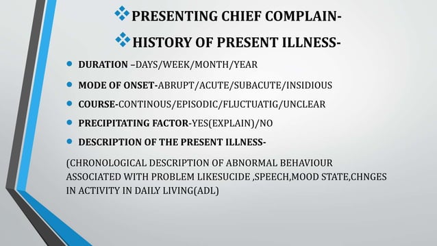 PSYCHIATRIC History collection FORMAT.pptx