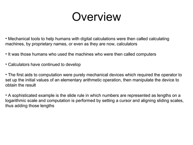 History of Computing Hardware | PPT | Computing | Technology & Computing