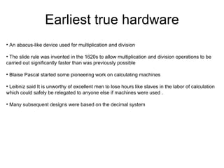 History of Computing Hardware | PPT