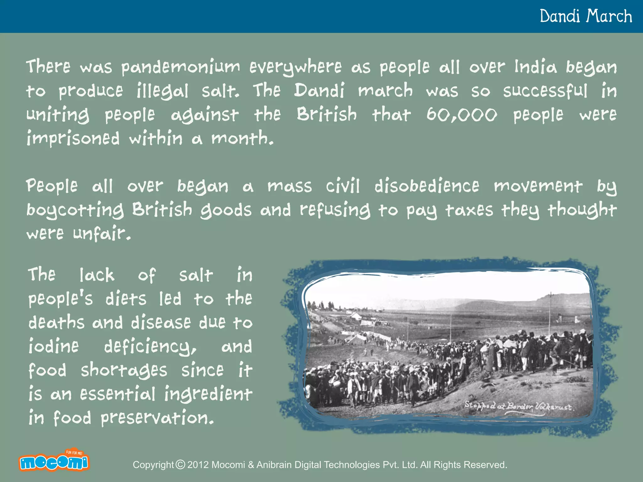 Dandi March - History India – Mocomi.com