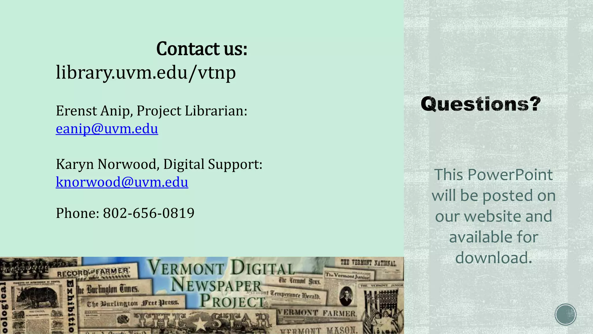 Chronicling America: Using Historic Newspapers in the Classroom & for ...