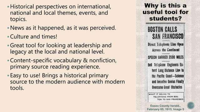 Chronicling America: Using Historic Newspapers in the Classroom & for ...