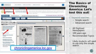 Chronicling America: Using Historic Newspapers in the Classroom & for ...