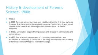 History development of forensic science | PPTX