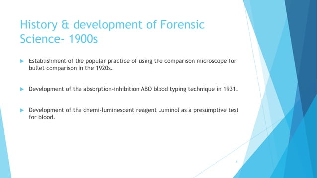 History development of forensic science | PPTX | Crime & Harmful Acts ...