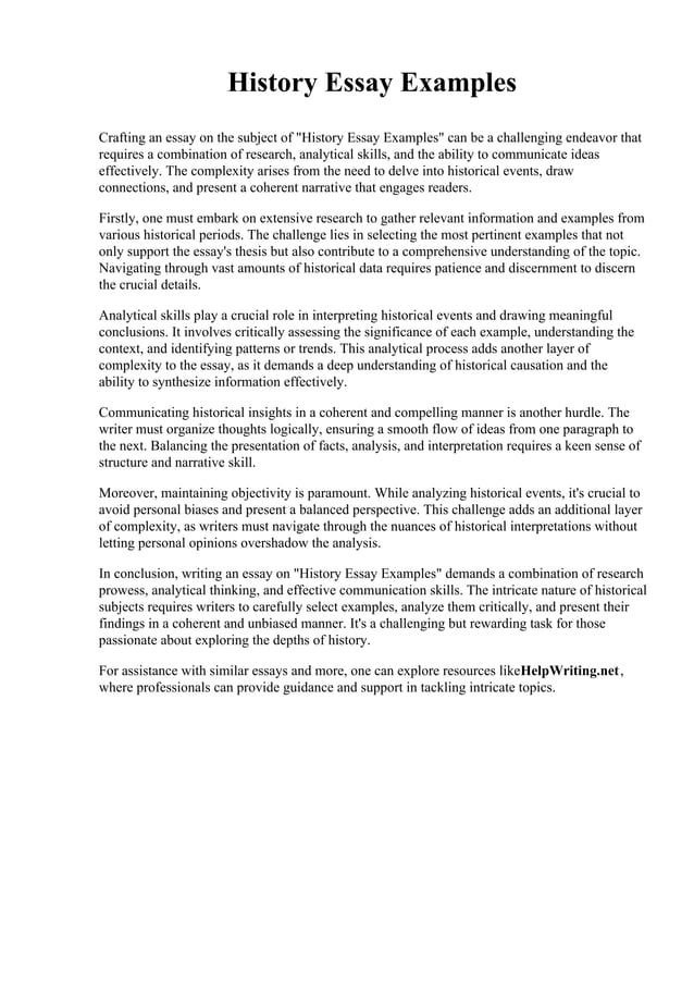 History Essay Examples. The University of Texas at Tyler | PDF