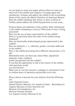 History Essay Museum Exhibit Analysis.Intro.docx | Museums & Galleries ...