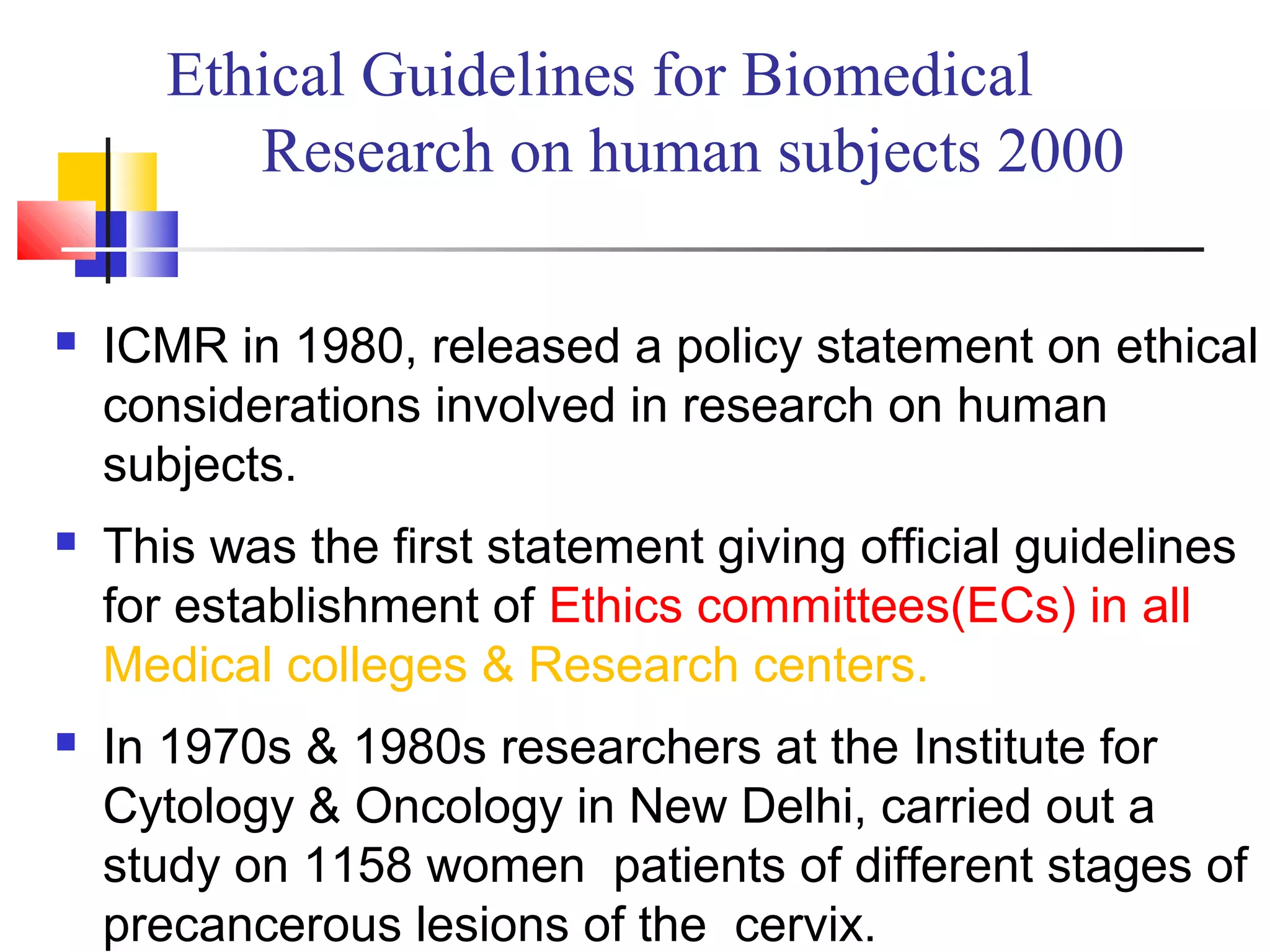 History ethical guide lines to clinical trial | PPT