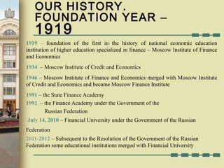 History of Financial University & Facts | PPT