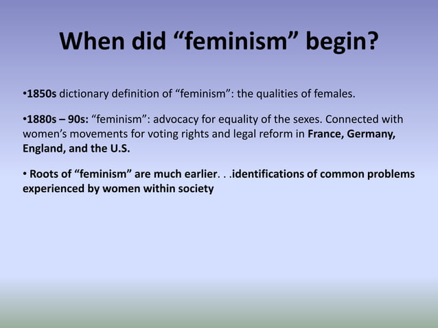 A History of Feminism in 20 minutes | PPTX