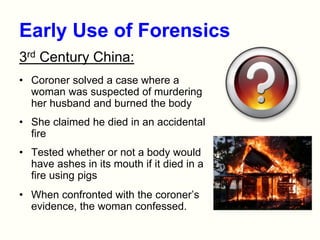 HistoryForensicScience.ppt | Crime & Harmful Acts to Individuals ...