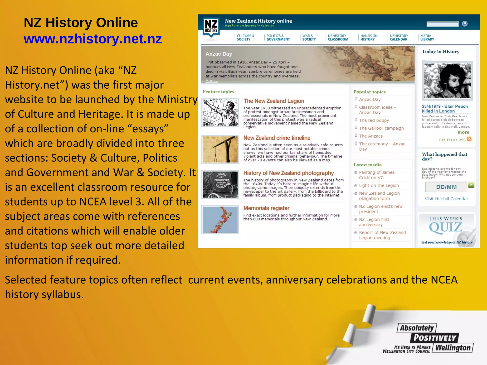 Local history at Wellington City Libraries | PPT