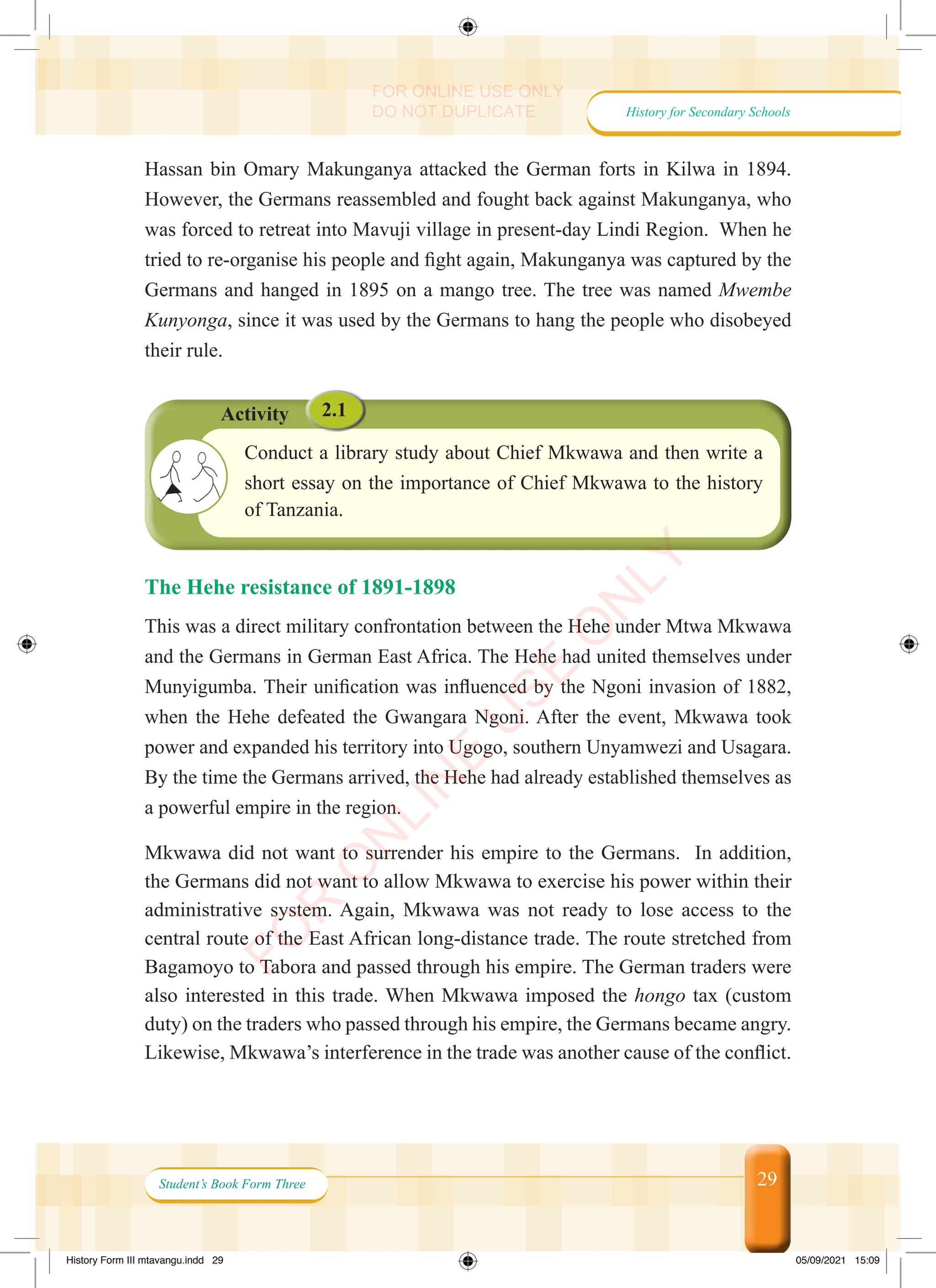 History Form Three , Text book for a teachers | PDF