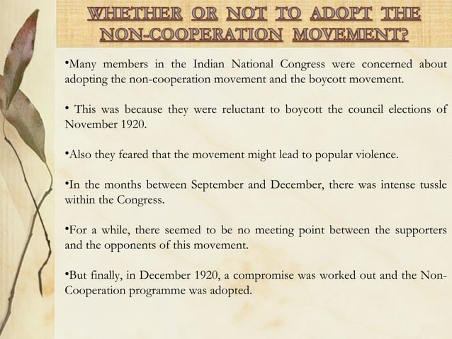 Non-Cooperation Movement and Mahatma Gandhi | PPT | Hinduism | Religion ...
