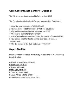 History Igcse 2018 | PDF