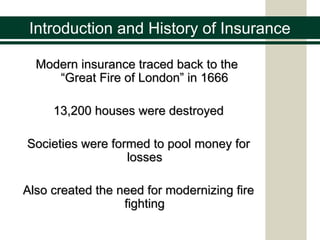 History of Insurance Overview Anaysis.ppt