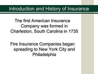History of Insurance Overview Anaysis.ppt