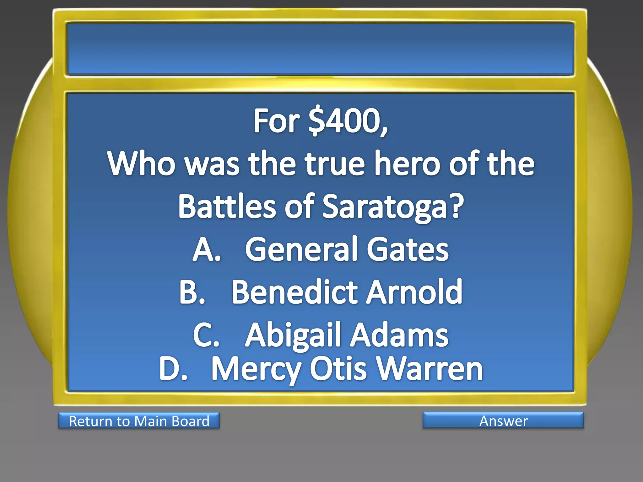 History jeopardy american revolution | PPT