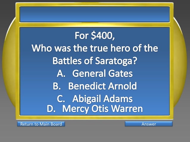 History jeopardy american revolution | PPT