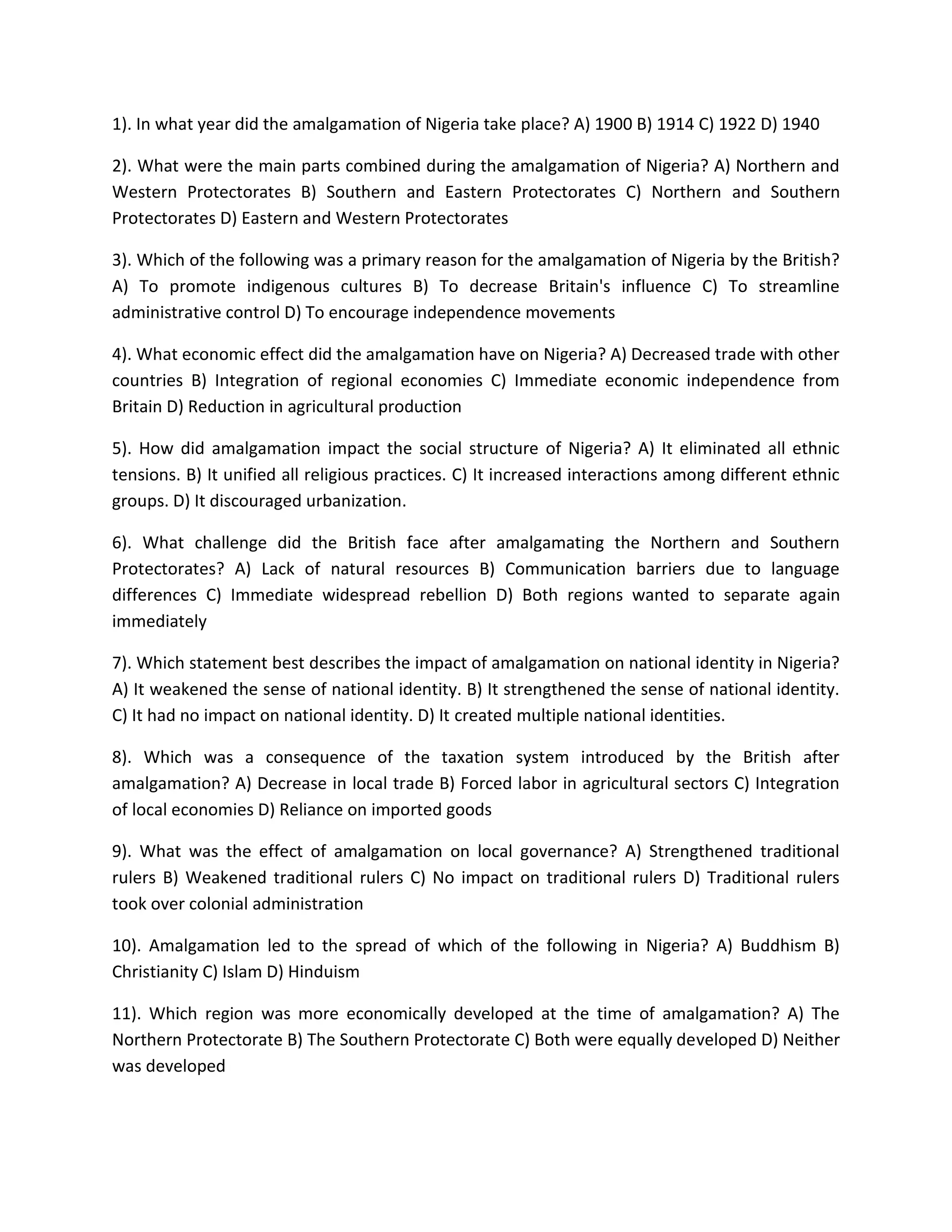 History Test Questions for Junior Secondary School Three Class..docx