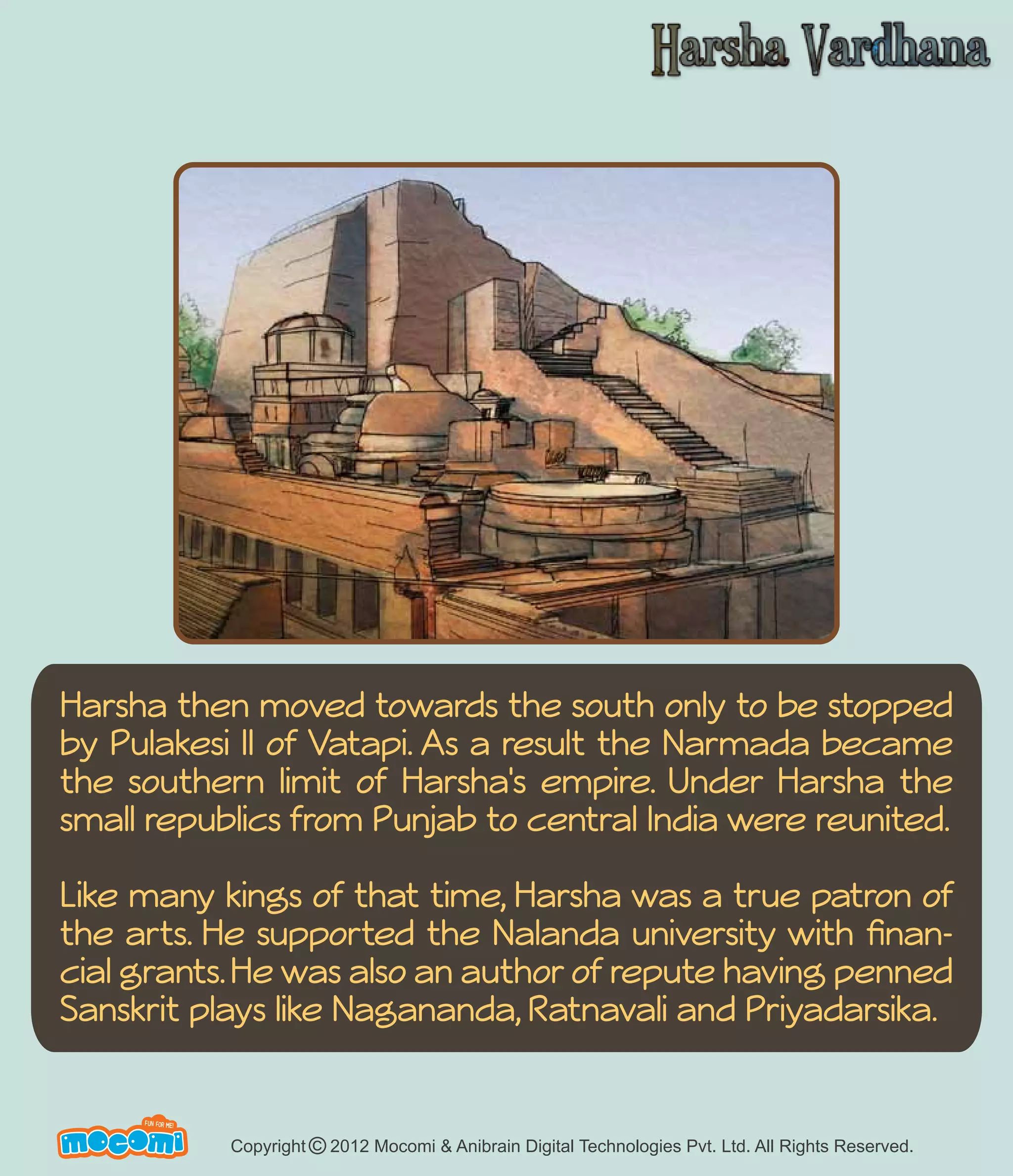 King Harshavardhana - Kings of India – Mocomi.com