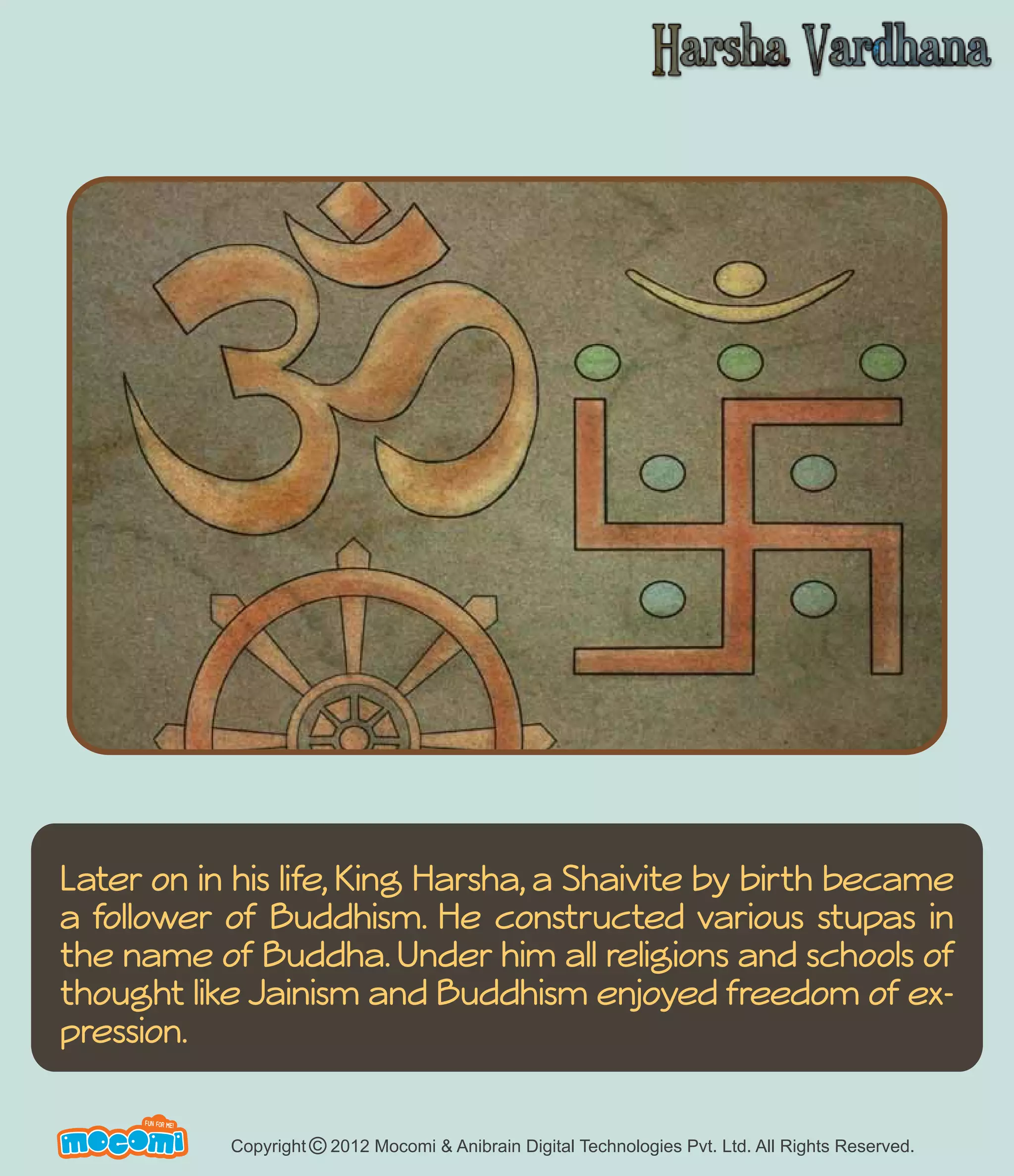 King Harshavardhana - Kings of India – Mocomi.com