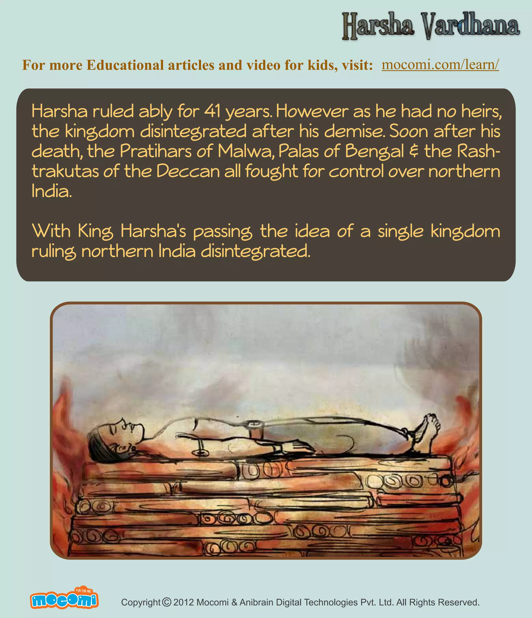 King Harshavardhana - Kings of India – Mocomi.com