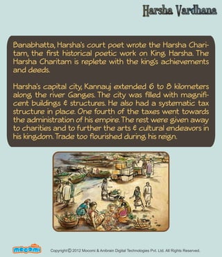 King Harshavardhana - Kings of India – Mocomi.com