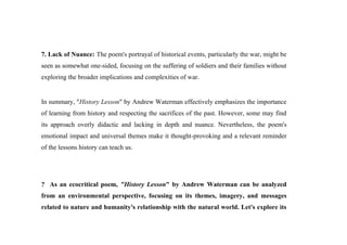 History Lesson poem from collection of River Wensum -- Andrew Waterman.pdf
