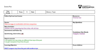 History lesson plans ppt | PPTX