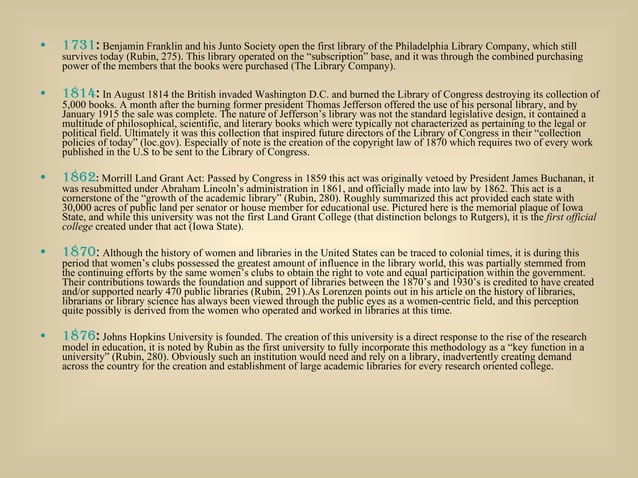 A timeline of events in the history of libraries | PPT | Desktop ...