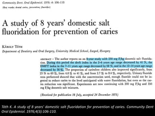 HISTORY & MECHANISM OF ACTION SYSTEMIC FLUORIDES.pptx