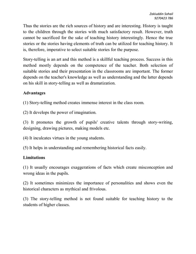 History method unit 4- Understanding Discipline and Pedagogy of School ...