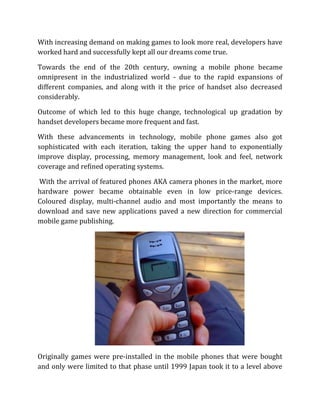 HISTORY Of MOBILE GAMING | PDF