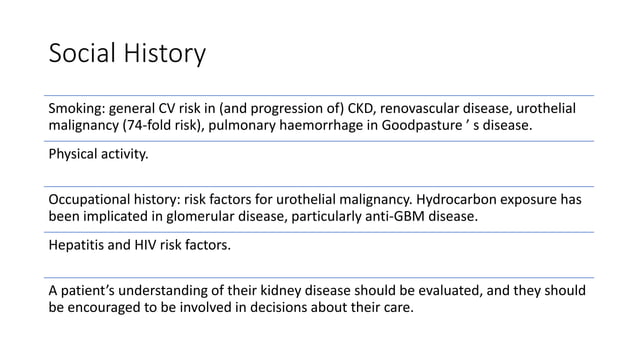 Renal System - History Taking | PPTX