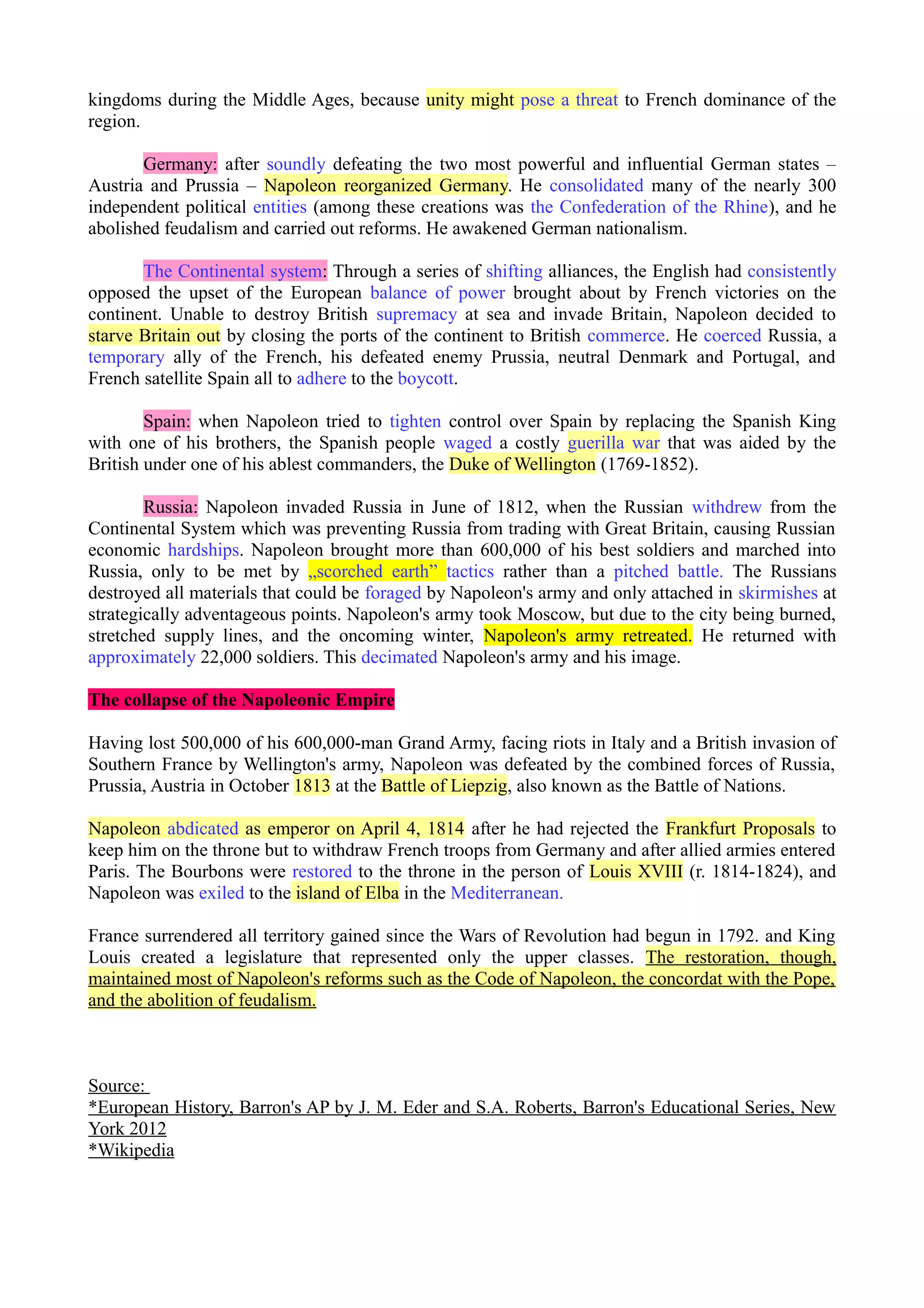 History notes Napoleon | PDF