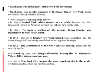 History & Evolution of Cities_A case of New york | PPT