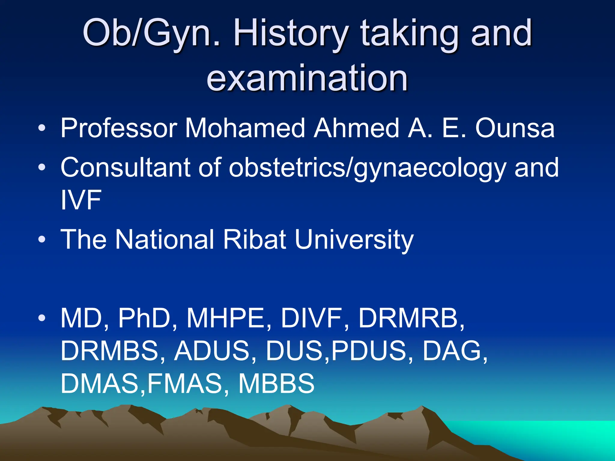 History obstetrics and gynecology PowerPoint | PPT
