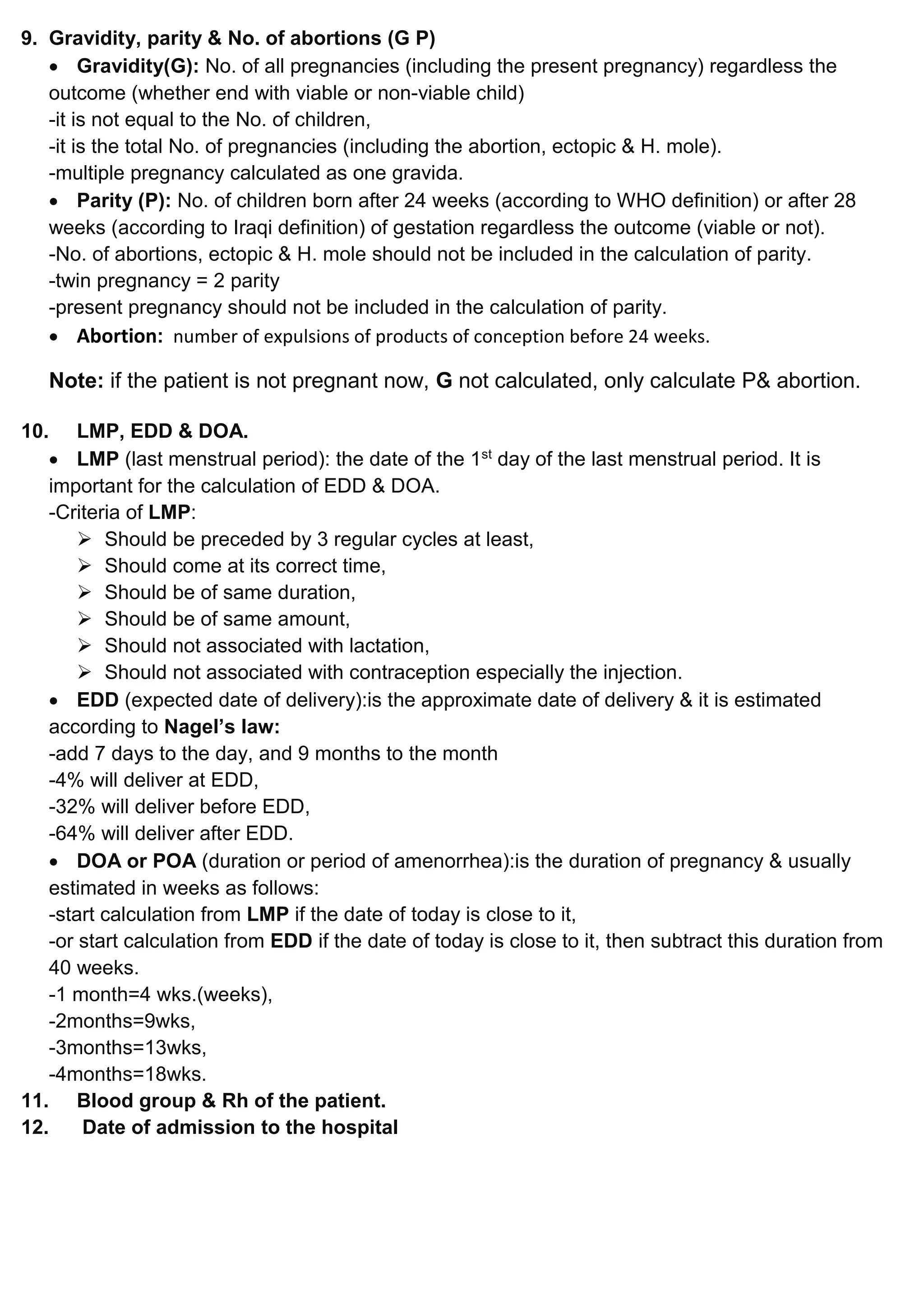 obstetrical History | PDF