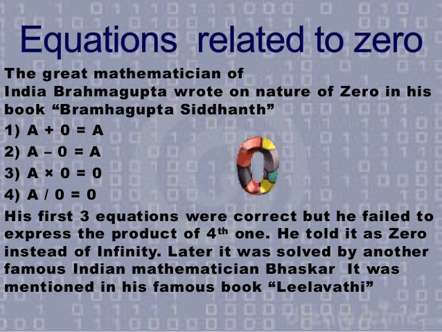 History of Zero - Mathematics