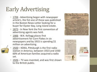 History of advertisements main task | PPT