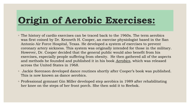 History of Aerobic Exercise | PPTX | Running and Jogging | Fitness and ...
