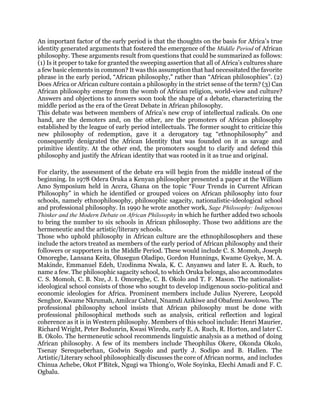 History of african philosophy | PDF