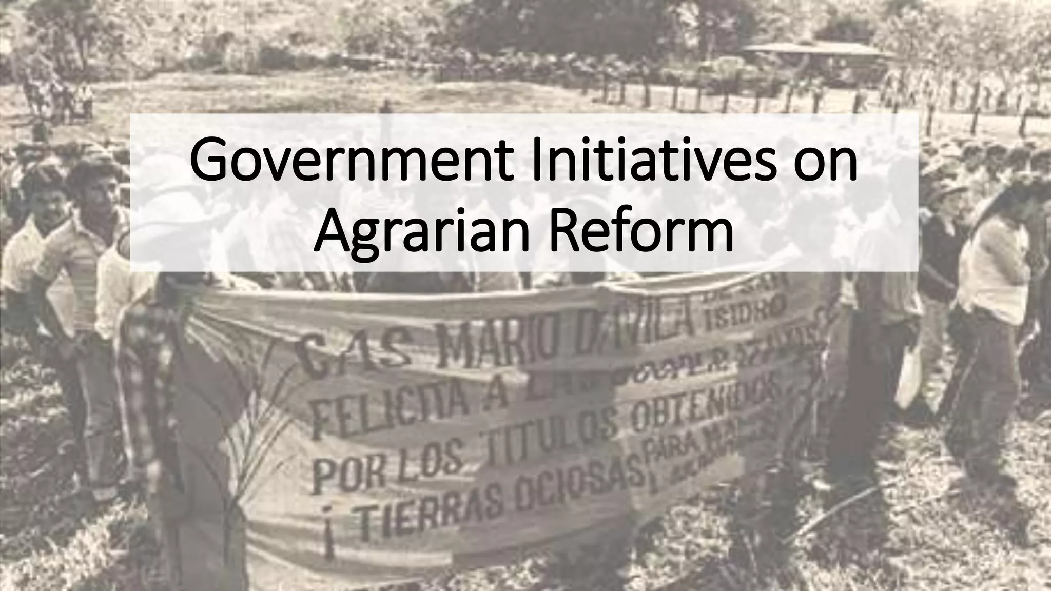History of agrarian reform | PPTX