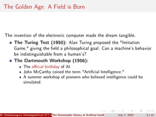 the remarkable History of Artificial intelligence | PDF