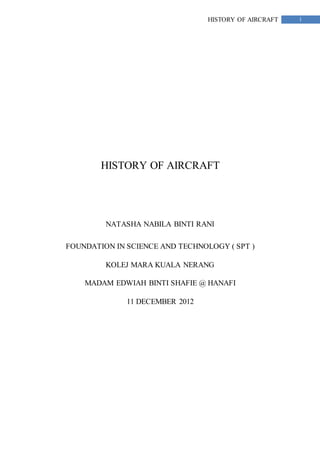 History of aircraft complete | DOCX