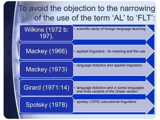 History of the term applied linguistics | PPTX