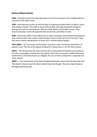 History of album artwork | ODT