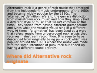History of alternative rock 1 | PPT